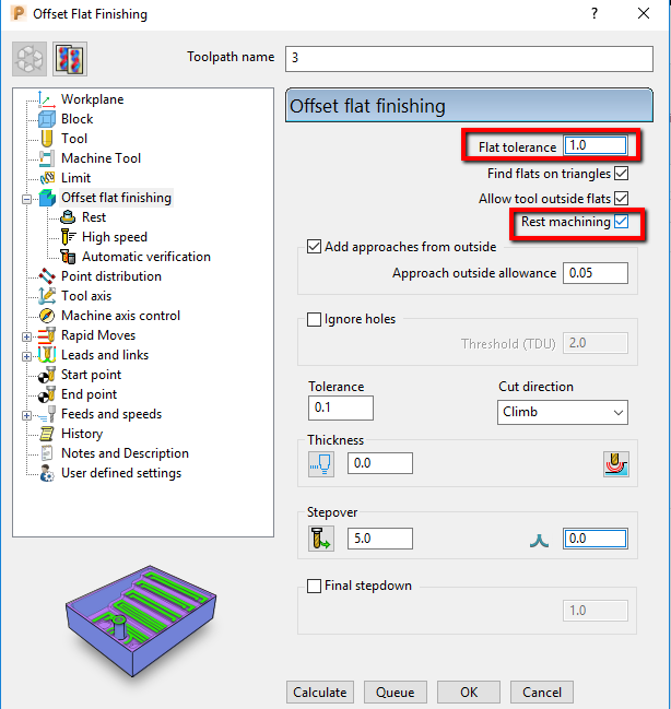 Offset flat finishing fails to generate toolpath while machining a flat ...