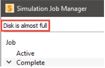 Moldflow Simulation Job Manager Reports 'Disk is Almost Full'