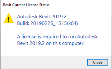 "A license is required to run Autodesk Revit on this computer" while ...