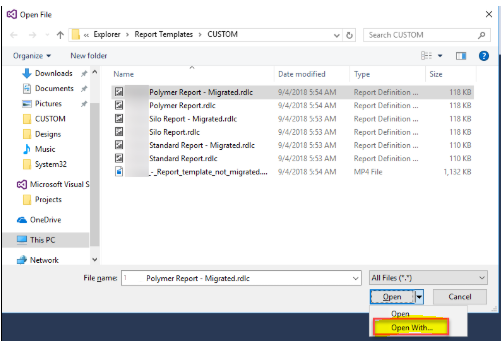 How to migrate legacy Vault RDLC report templates to higher Vault version.
