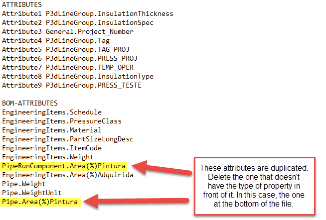 Property shows twice on the isometric BOM in AutoCAD Plant 3D