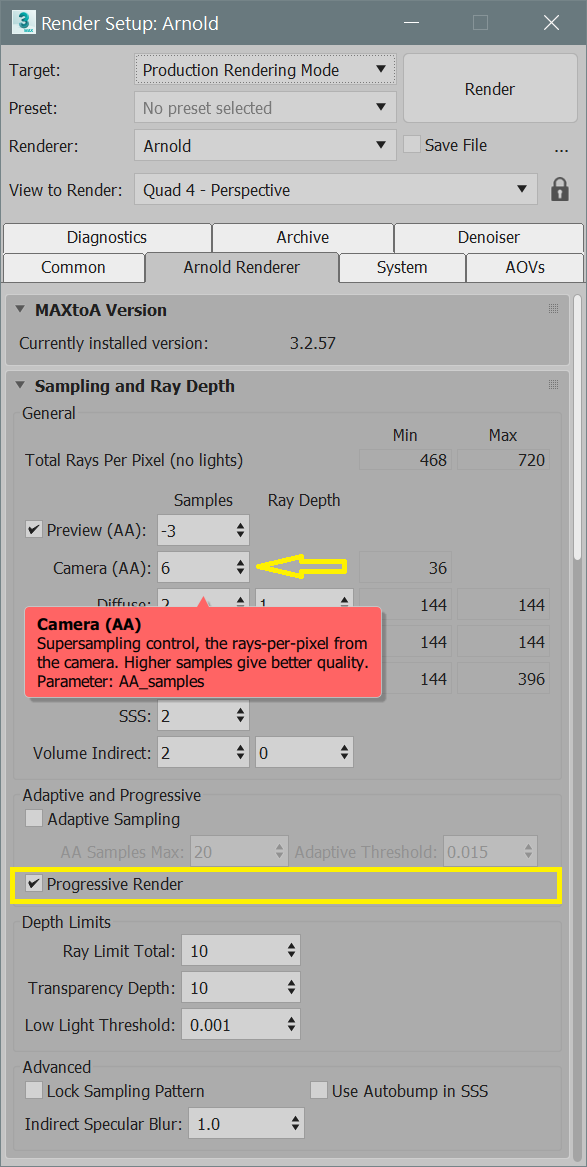 Does Arnold allow frame render times to be specified, like the ART ...