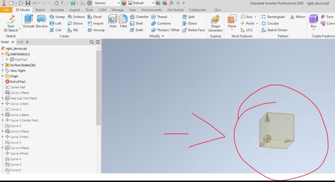 Coordinate system appears when a file is reopened in Inventor