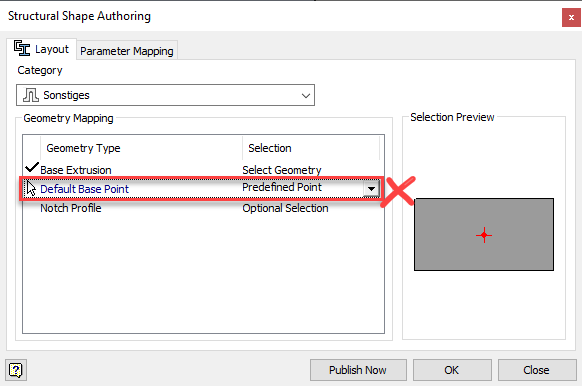Unable to author structural shape with an unknown reason when ...