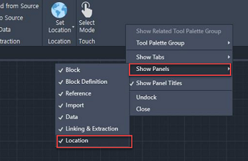 Geolocation options are missing in AutoCAD
