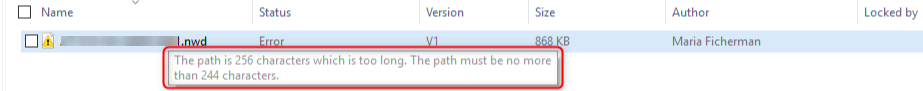 "The path is more than 244 characters which is too long" error message ...