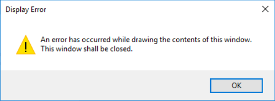 在 Revit 中打开视图时显示“当在此窗口中进行绘制时发生错误”