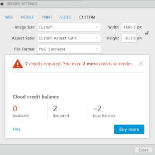 "You need more cloud credits to render" when attempting a cloud rendering in Fusion