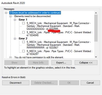 "Elements needs to be disconnected" warning is displayed while opening ...