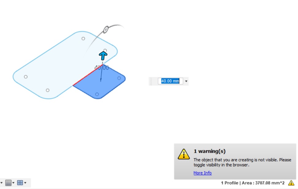 Warning The Object That You Are Creating Is Not Visible Please Toggle Visibility In The