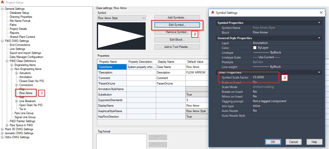 how-to-define-the-flow-arrow-size-in-a-p-id-drawing-in-autocad-plant-3d