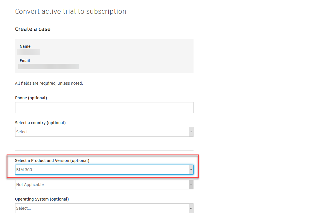 How to create a new BIM 360 Activation or convert a Trial subscription ...