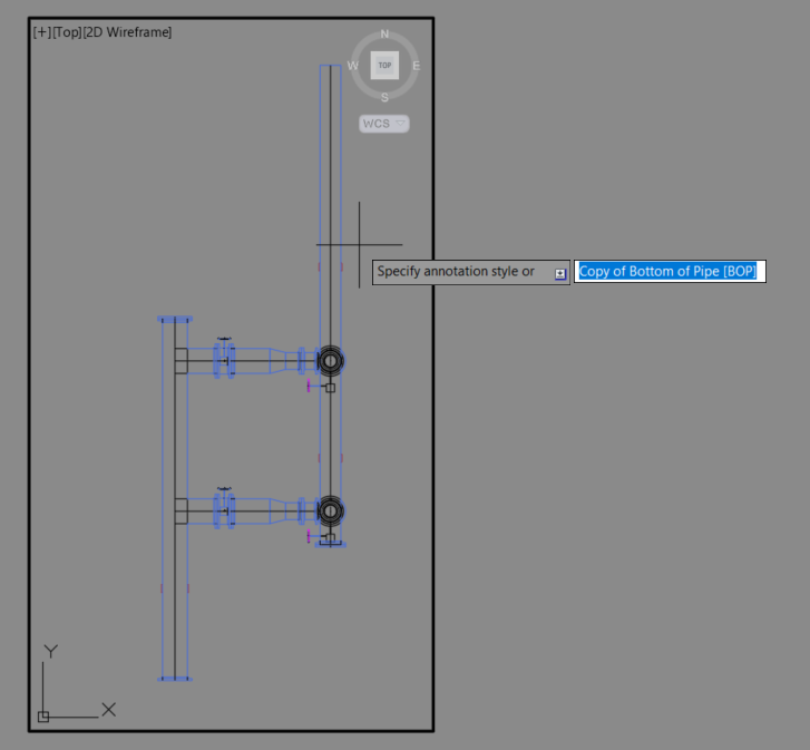AutoCAD Plant 3D에서 직교 도면의 고도(미터) 표시