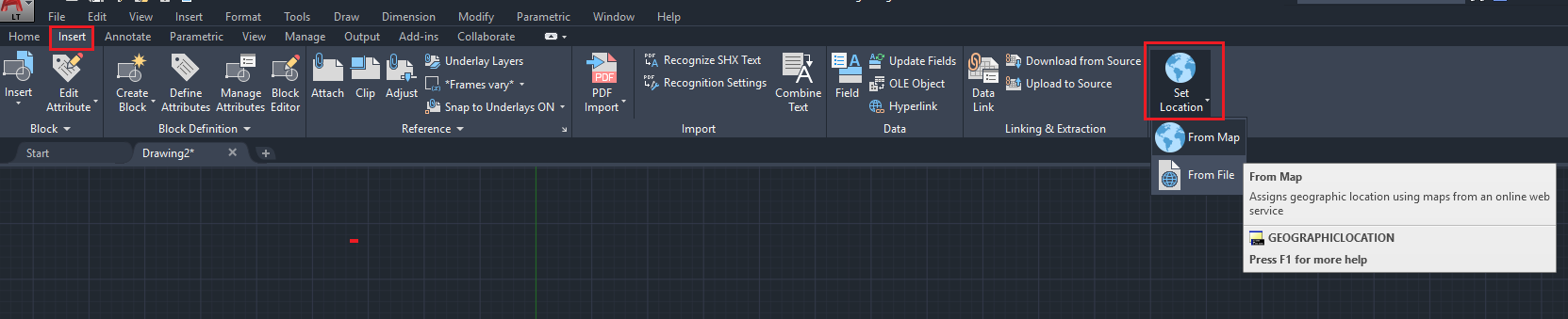 Capture area command is greyed out in AutoCAD products