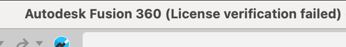 Mensaje "Error de verificación de licencia" en Fusion 360