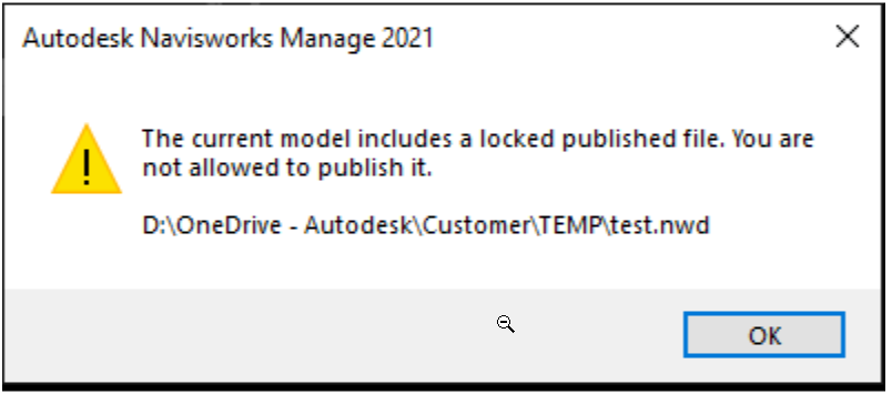 "The current model includes a locked published file" when publishing an ...