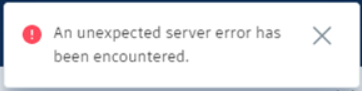 "An unexpected server error has been encountered" when sharing a ...