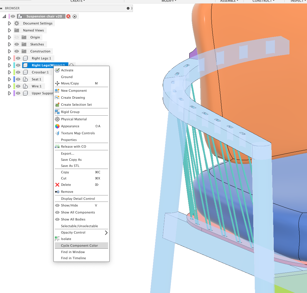 How to Toggle Component Color Cycling and cycle between colors in Fusion