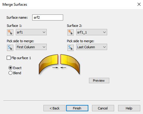 How to merge multiple surfaces into a single surface in FeatureCAM
