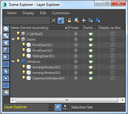 Cannot select objects in the Layer Explorer in 3ds Max