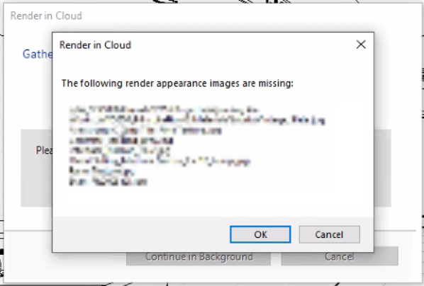 "The following render appearance images are missing" when rendering to the cloud in Revit