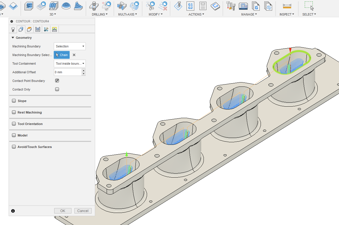 3D Contour Toolpath ignoring Boundary in Fusion