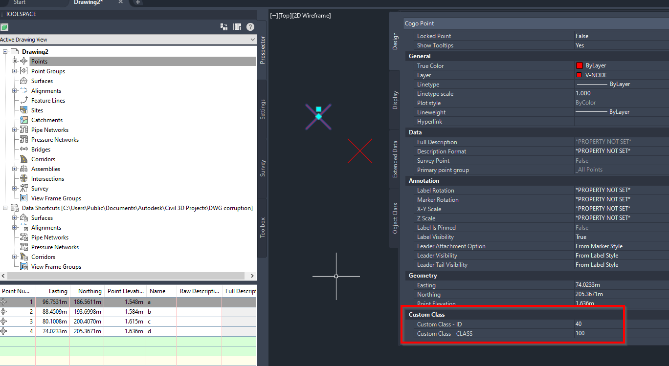 Custom attributes in Cogo Points aren't imported into Civil 3D
