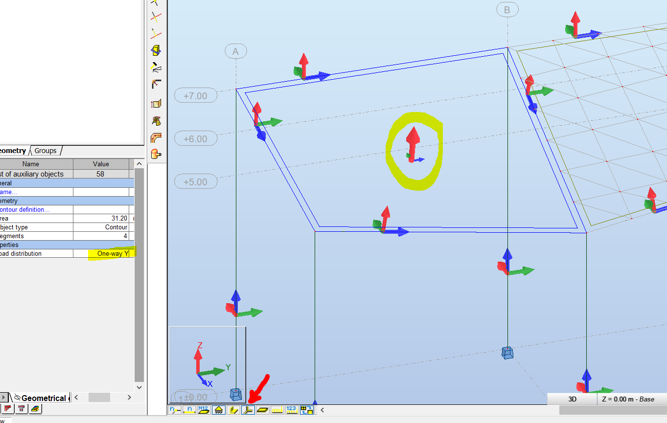 Loads not transferred to bars or panel edges, defined in claddings or panels plane in Robot ...