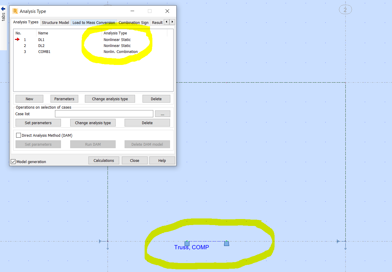 Nonlinear analysis option not available for load case parameters in ...