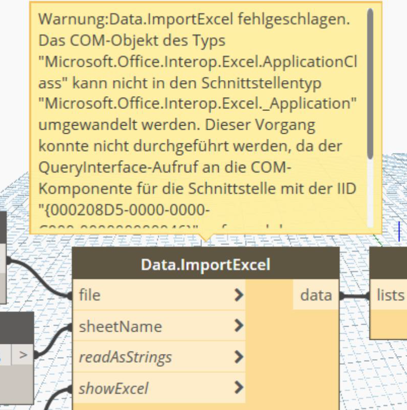  Warnung Data ImportExcel Fehlgeschlagen Das COM Objekt Vom Typ 