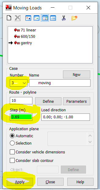 Forces not applied in the end point of the moving load route in Robot ...