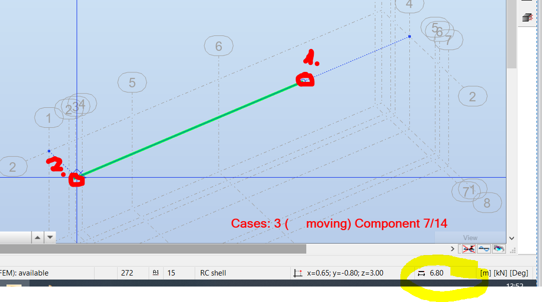 Forces not applied in the end point of the moving load route in Robot Structural Analysis