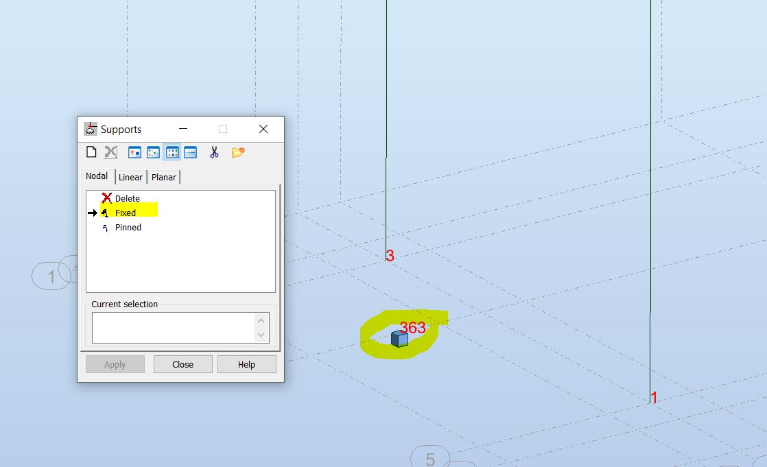 Robot Structural Analysis에서 하나의 기초로 지원되는 여러 기둥에 대한 총 반응을 얻는 방법