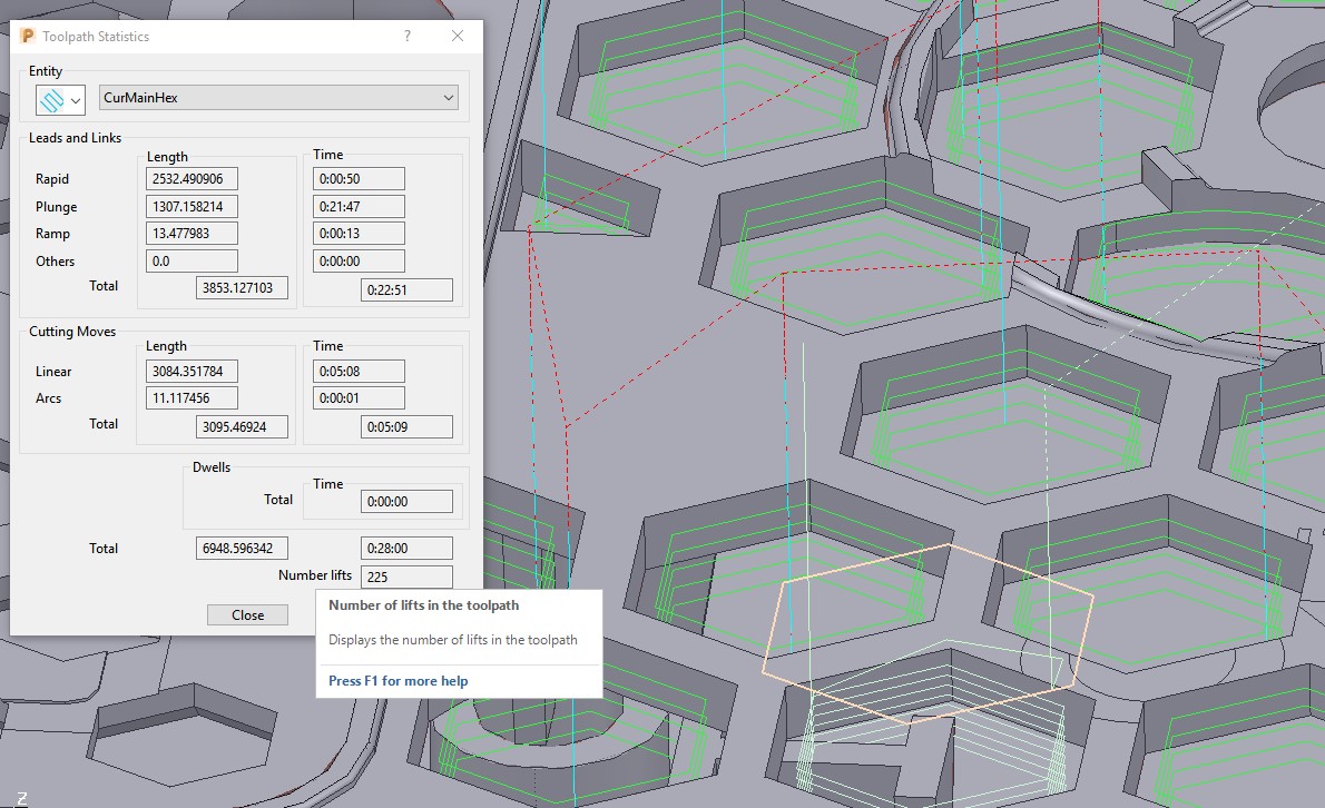 Unable to create 2D curve profile with helical finish to depth in PowerMill