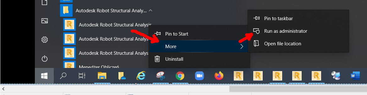 Double click .RTD file causes crash in Robot Structural Analysis.