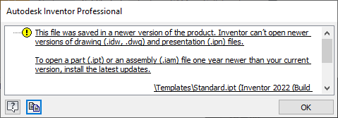 Opening Inventor 2022 files with older version 2021.3 update gives ...