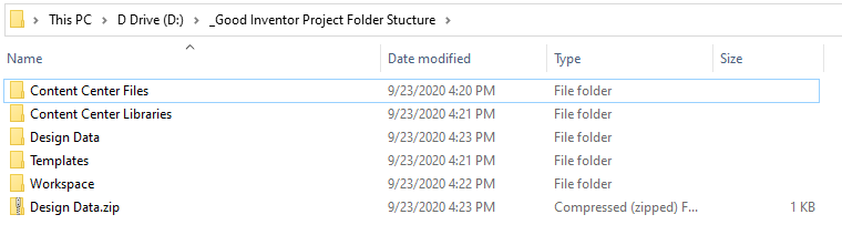 What is a good directory structure to organize Inventor files?