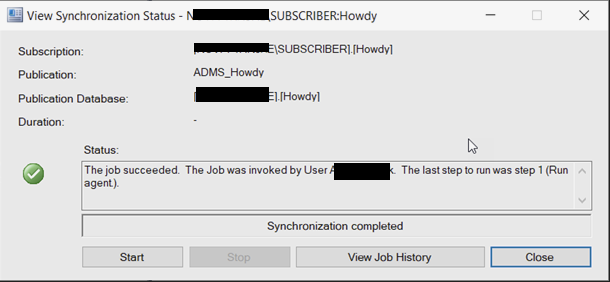 Vault database replication using the alternate snapshot method
