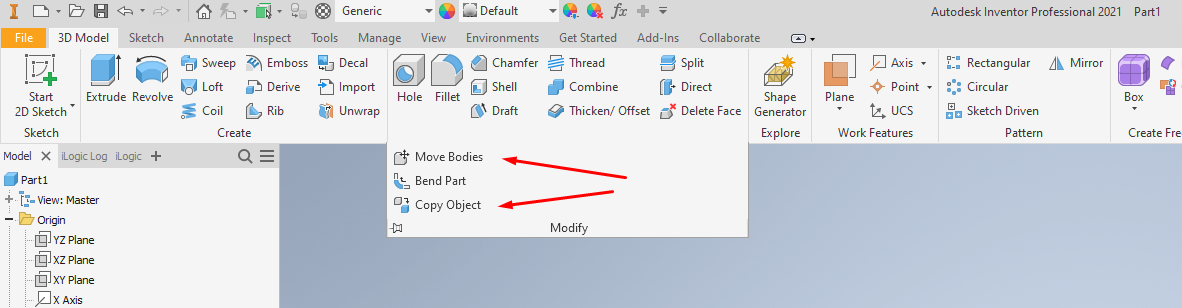 how-to-relocate-the-origin-in-an-inventor-part-workspace