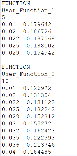 What information should be included in. THF file used for function ...