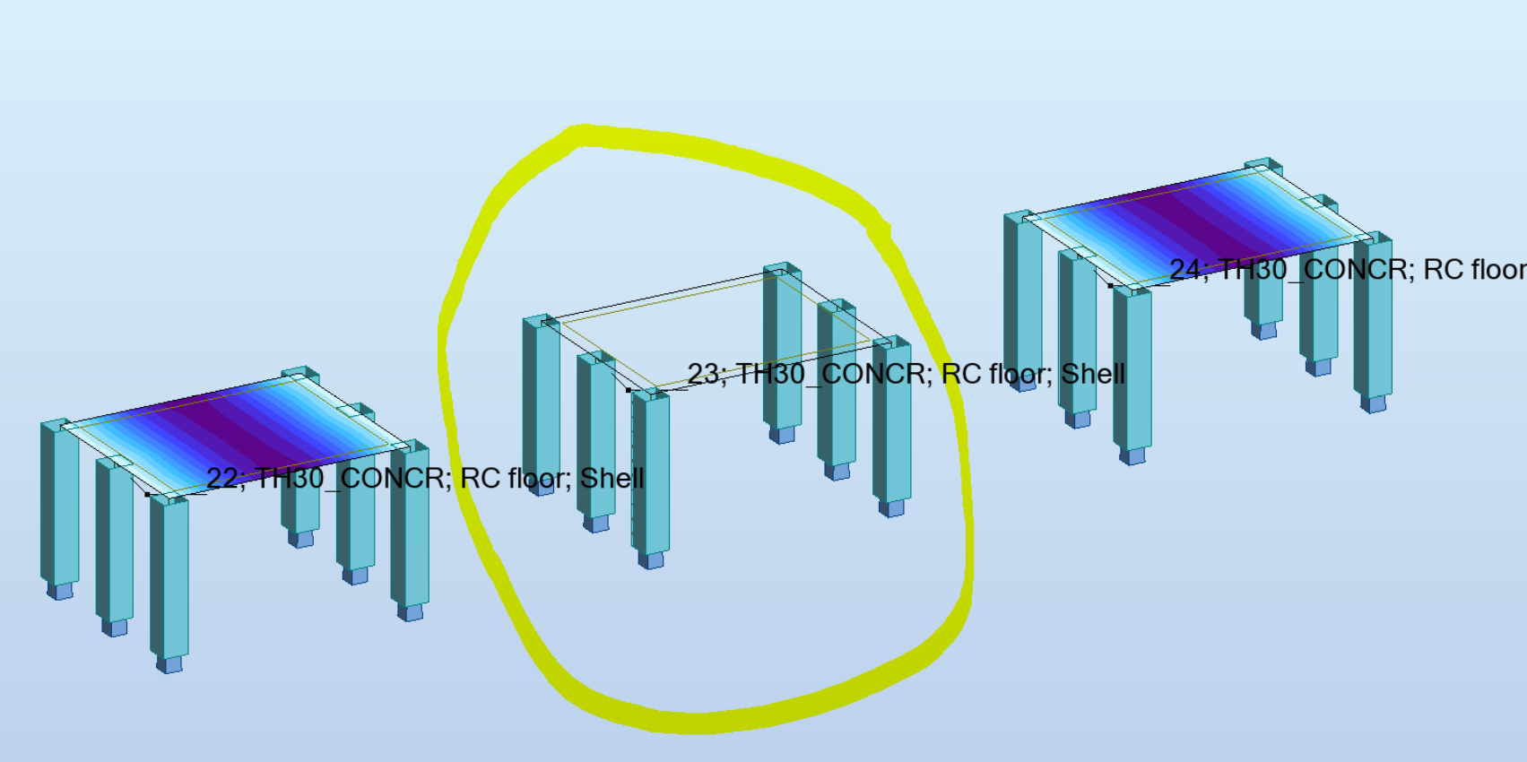 Incorrect displacement presentation while model with concrete L- type ...