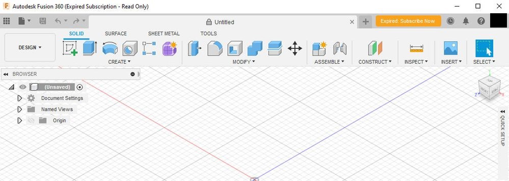 包含有效 Autodesk Fusion 许可的“固定期限的使用许可已过期 - 只读”消息