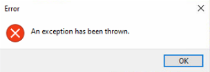 Getting "Error - An exception has been thrown" when transferring selected geometry from ...