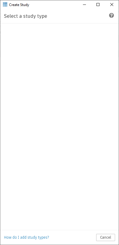 Generative Design Create Study panel is blank in Revit