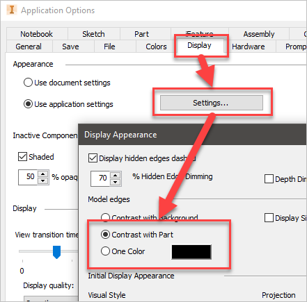 Model edges display blurry and unclear in Inventor