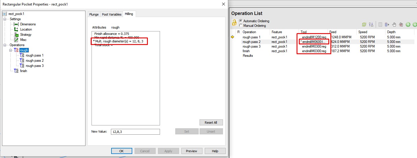 Incorrect tools being used in FeatureCAM