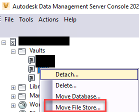 How to move the Vault databases and filestores