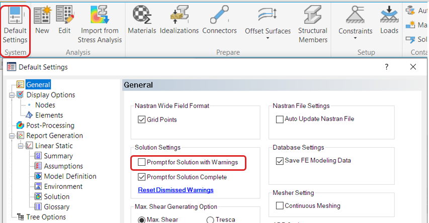 So stabilisieren Sie das Modell für Analysen ohne Abhängigkeiten in Inventor Nastran