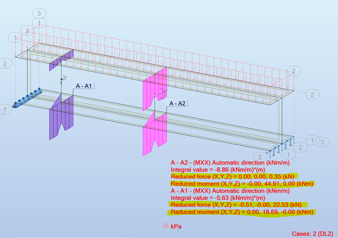 在 Robot Structural Analysis 中为面板切割使用折减力演示的目的