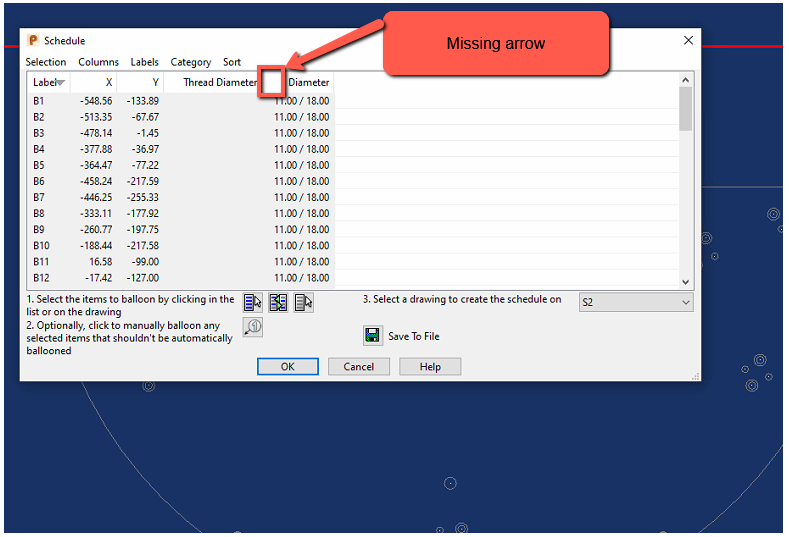 Hole Schedule not automatically labelling all hole series in PowerShape.